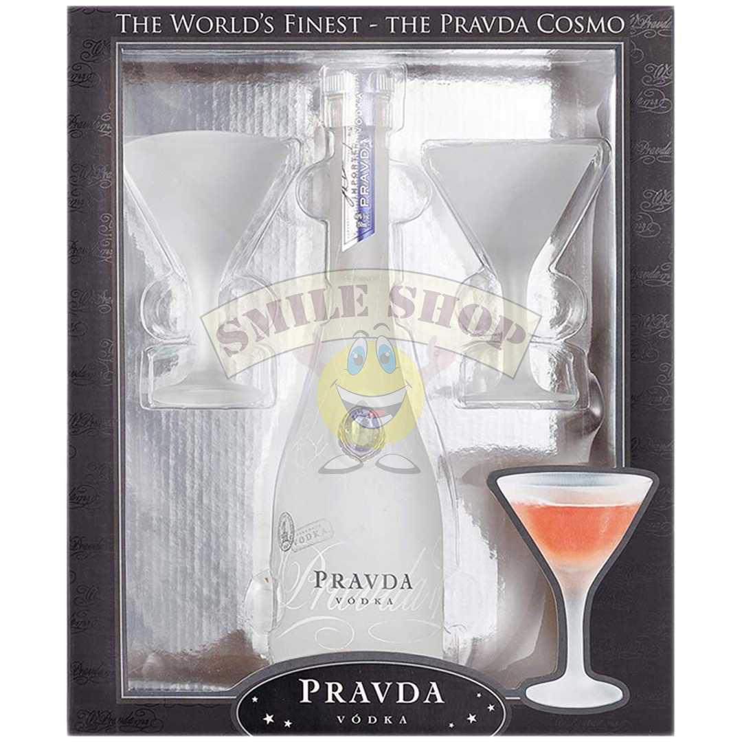 Pravda Wódka 0,7L 40% + 2 kieliszki, Smile Shop Alkohole